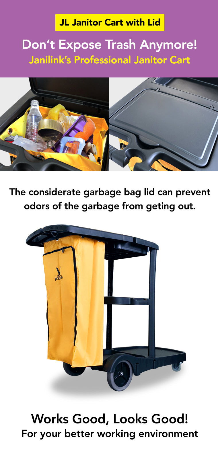 JL Janitor Cart with Lid