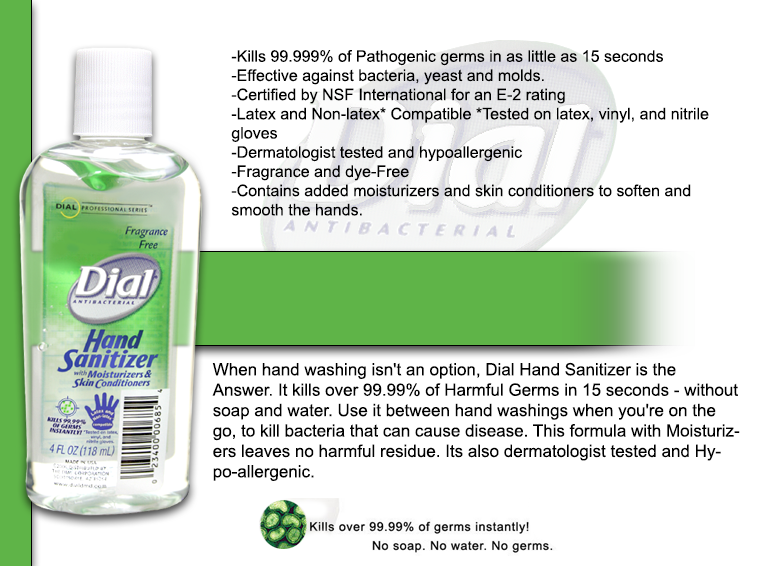 Dial Instant 4oz Hand sanitizer